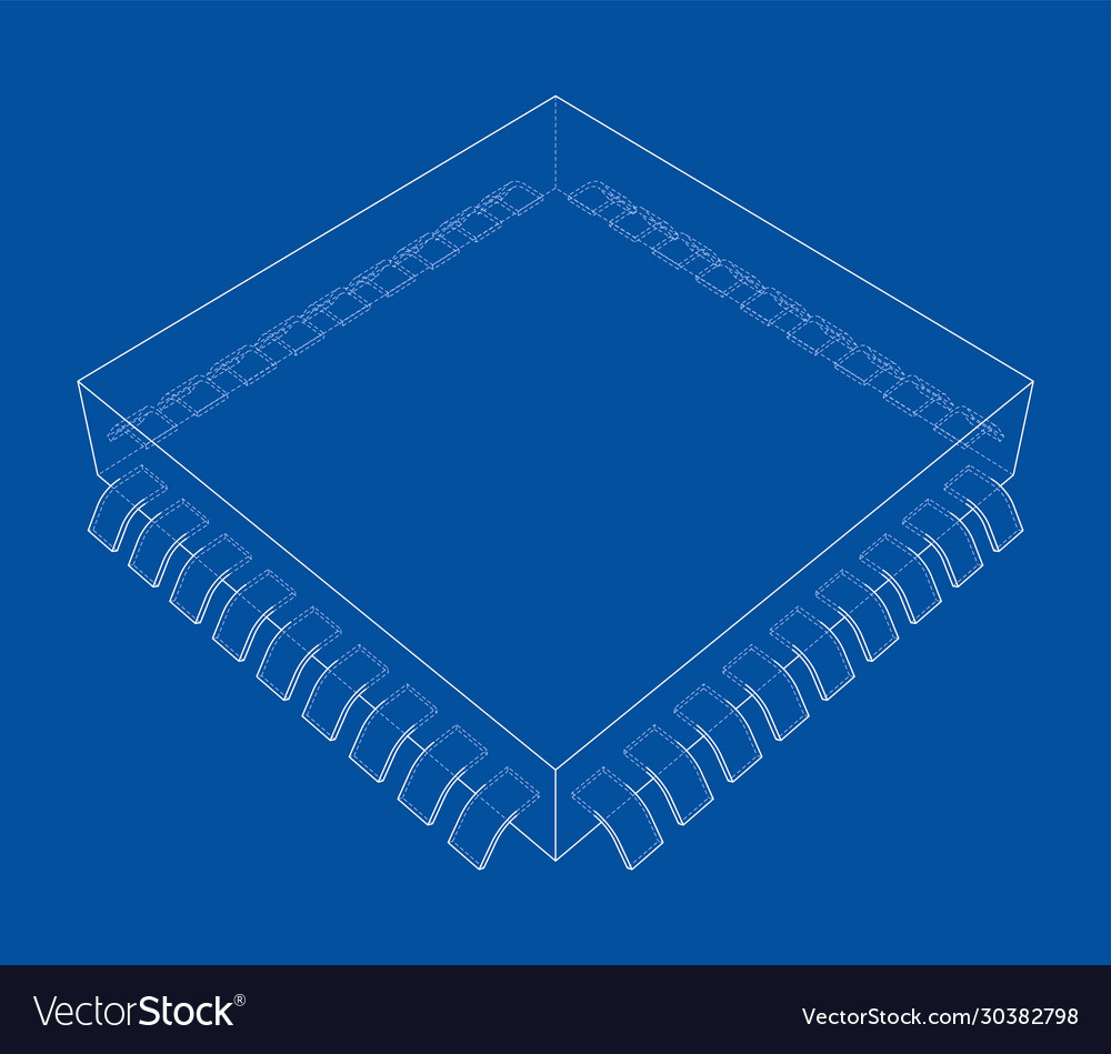 3d microchip rendering 3d Royalty Free Vector Image