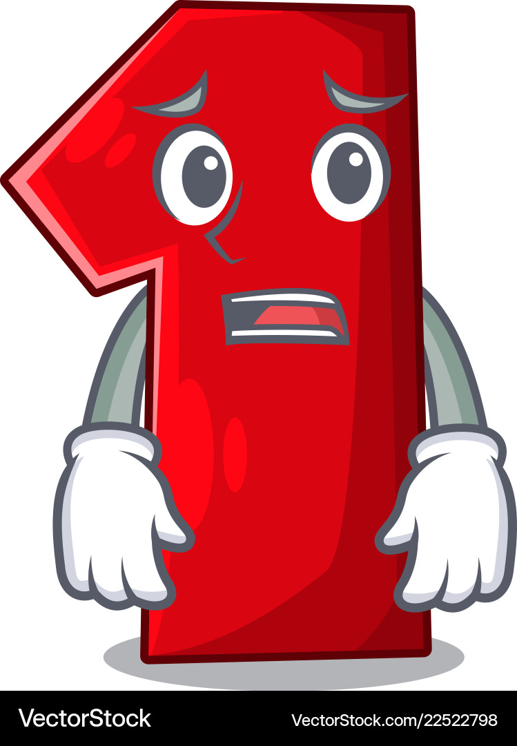 Afraid cartoon number one for champion Royalty Free Vector