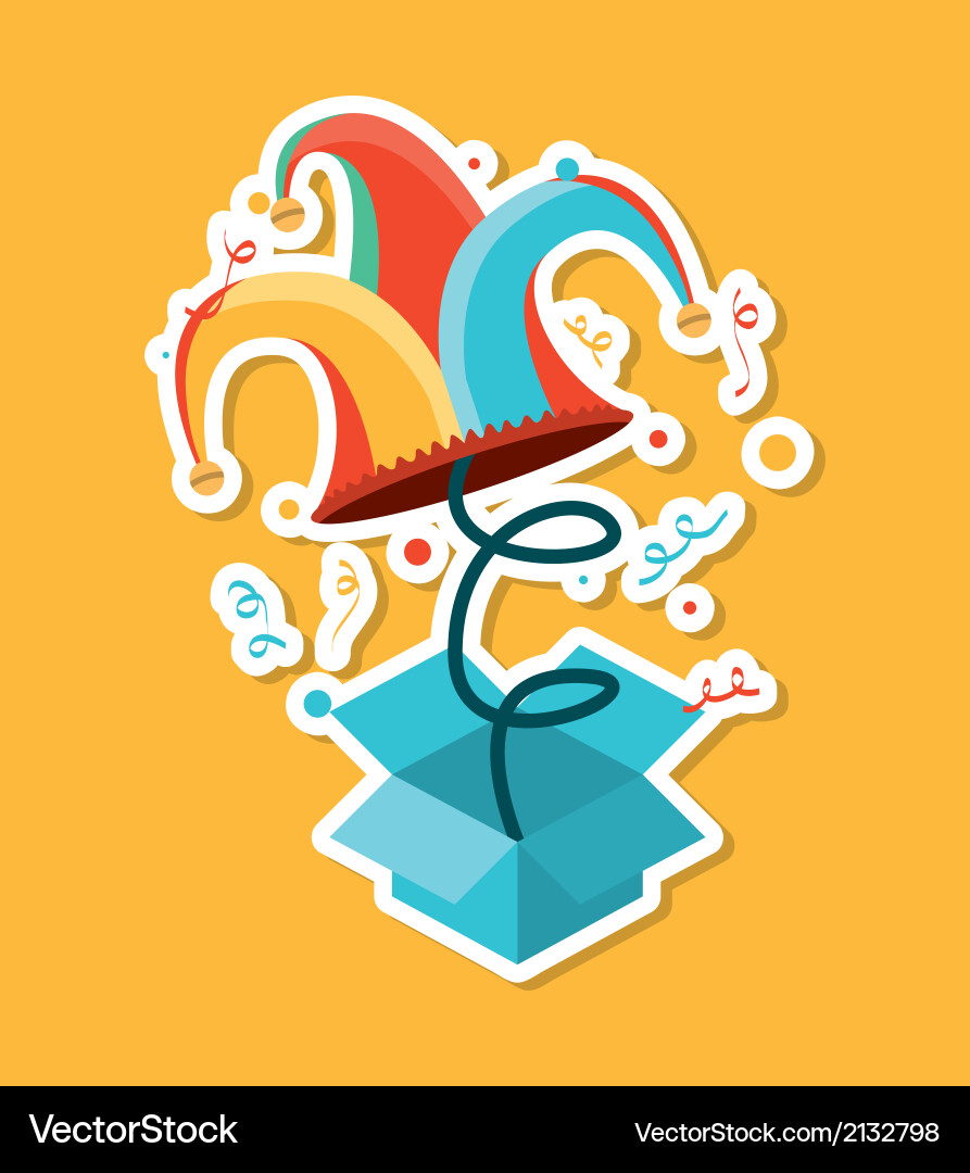 April fools day over yellow background Royalty Free Vector