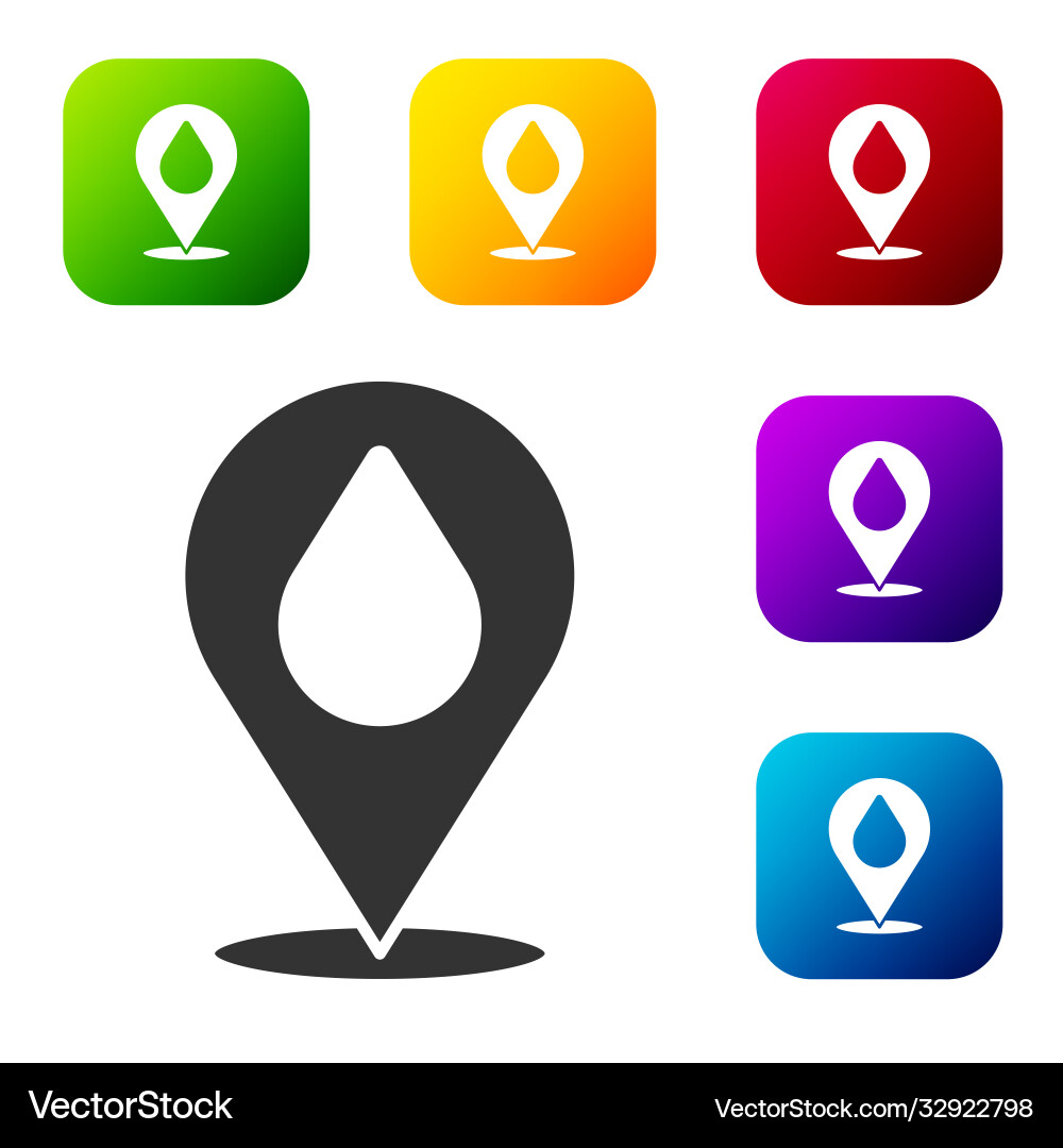Black water drop with location icon isolated Vector Image