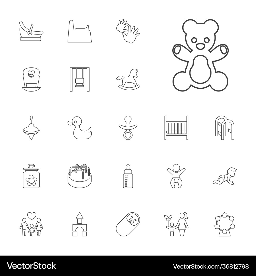 Childhood icons Royalty Free Vector Image - VectorStock