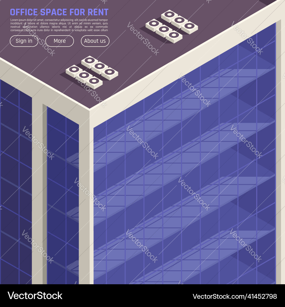 Commercial real estate isometric background Vector Image