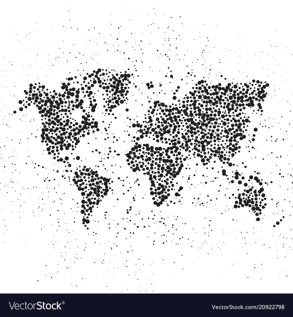 Dotted world map Royalty Free Vector Image - VectorStock