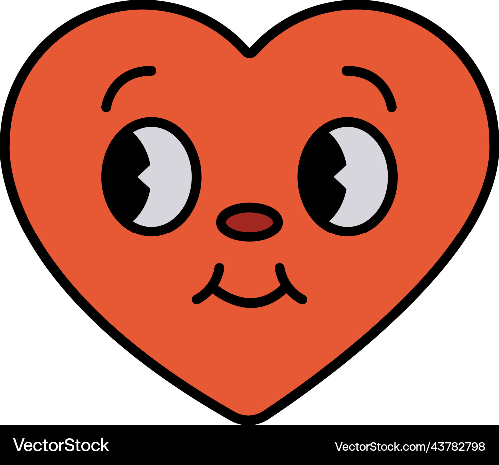 Heart cartoon retro character Royalty Free Vector Image
