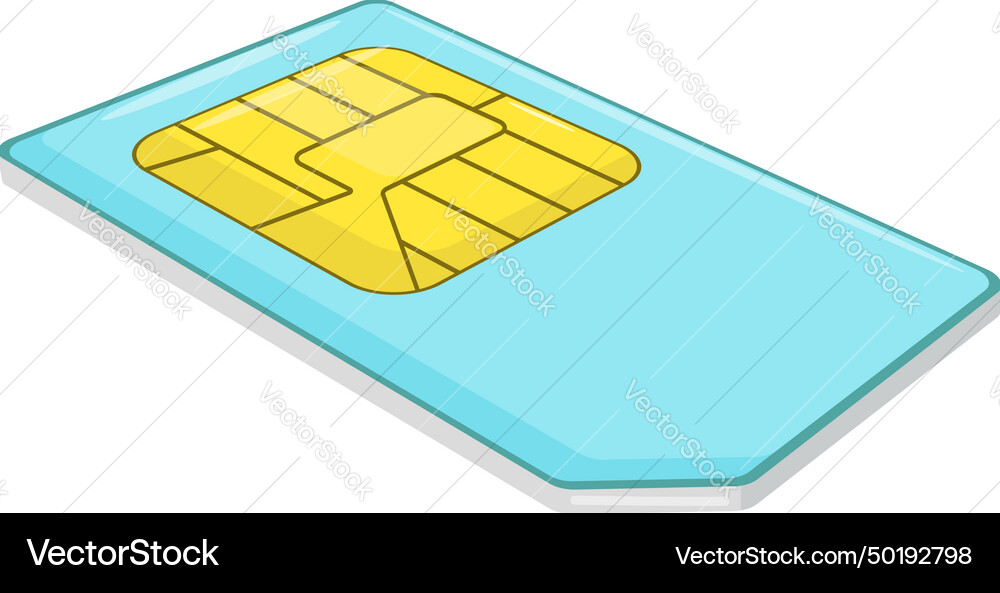 Mobile chip icon cartoon phone sim card Royalty Free Vector