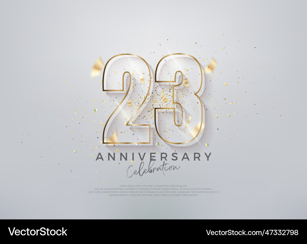 Modern number 23rd with unique glass numerals Vector Image