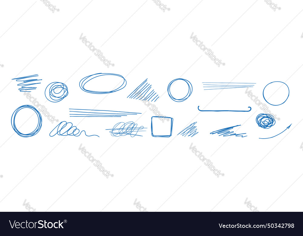 Pen line strike through underlines set Royalty Free Vector Pen line strike through underlines set Royalty Free Vector