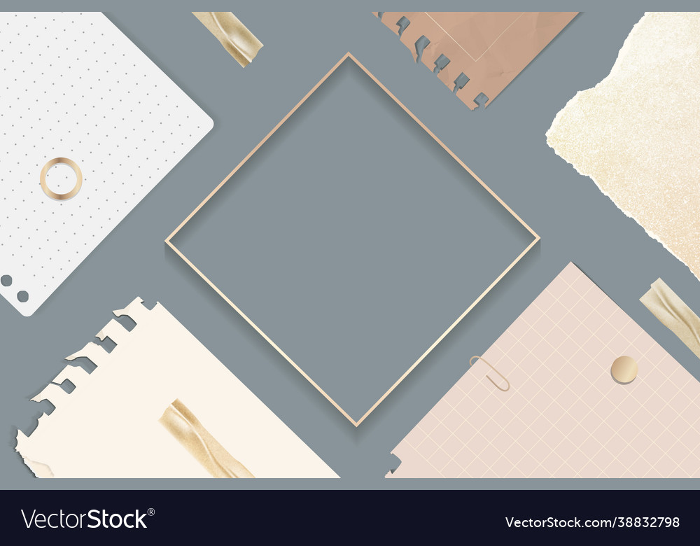 Ripped notes square frame Royalty Free Vector Image