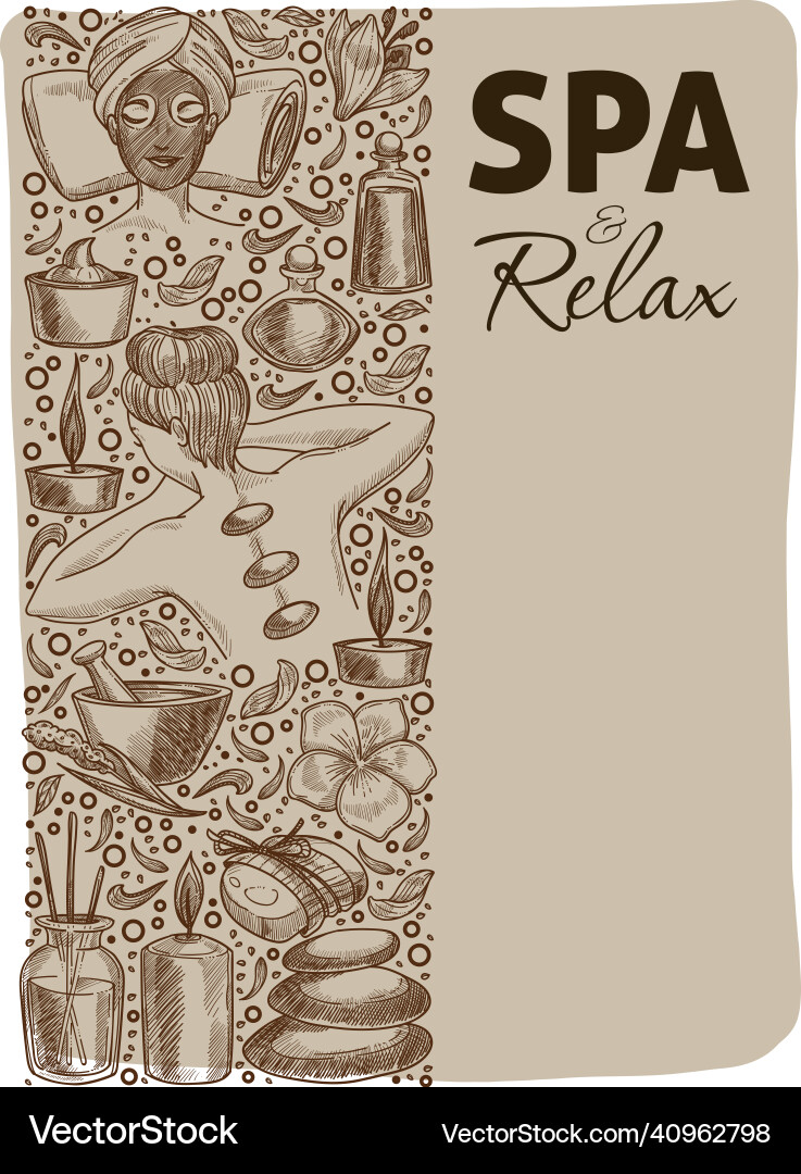 Spa relax and rest massage procedure banner Vector Image