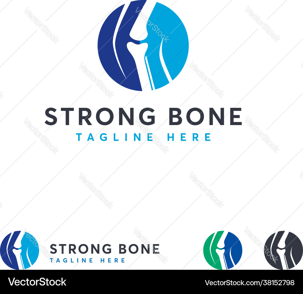 Strong bone logo health designs Royalty Free Vector Image