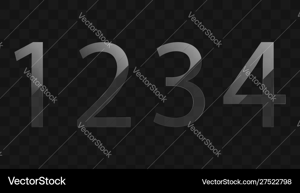 Transparent glass numbers design Royalty Free Vector Image