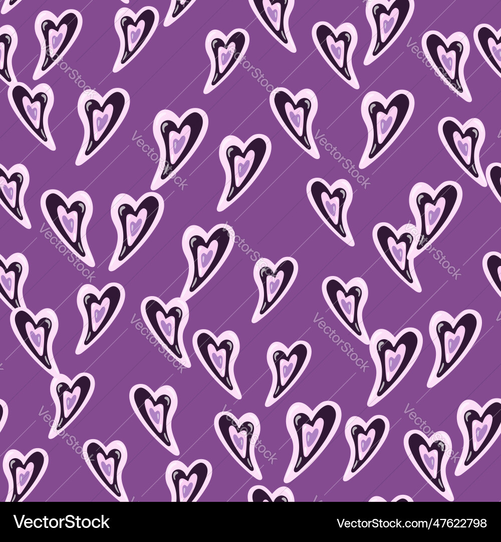 Vintage hearts seamless pattern 14 february Vector Image