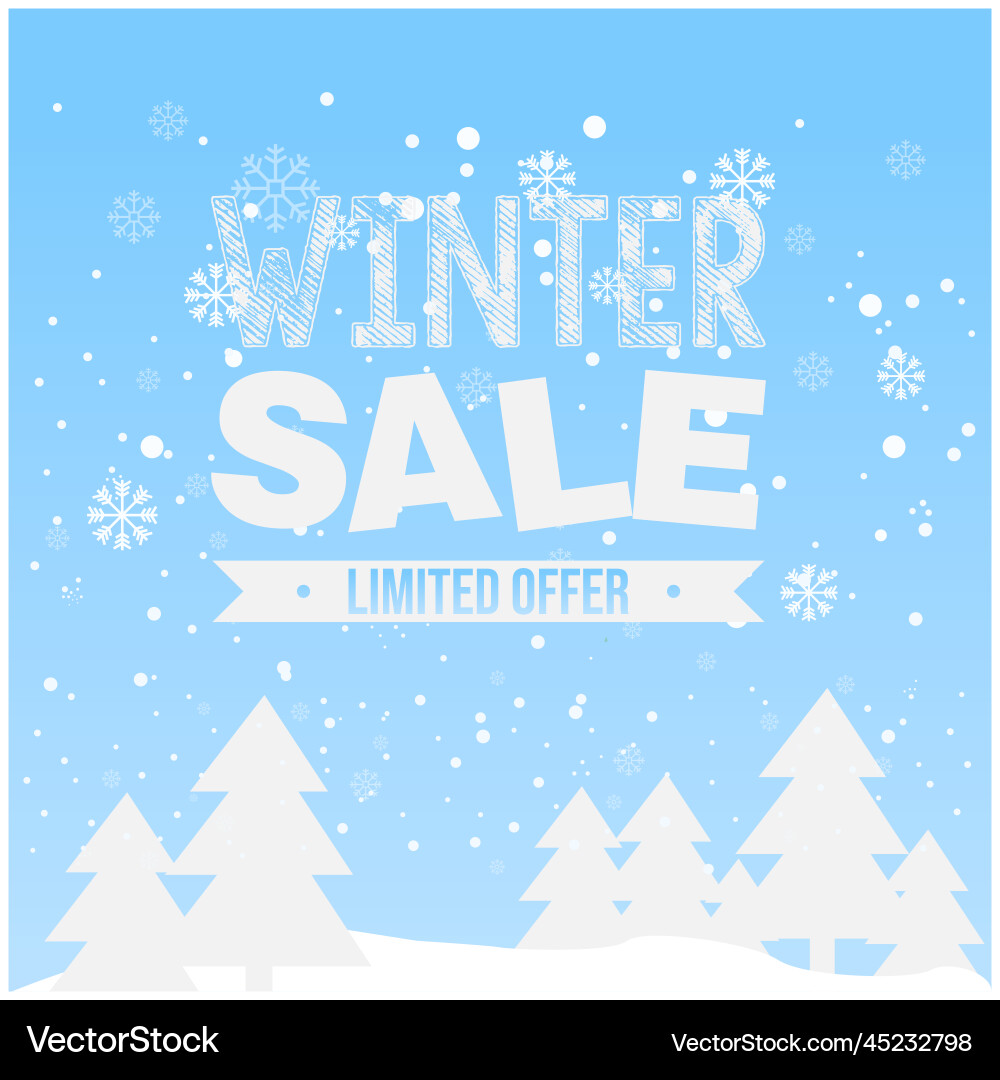 Winter sale poster design Royalty Free Vector Image