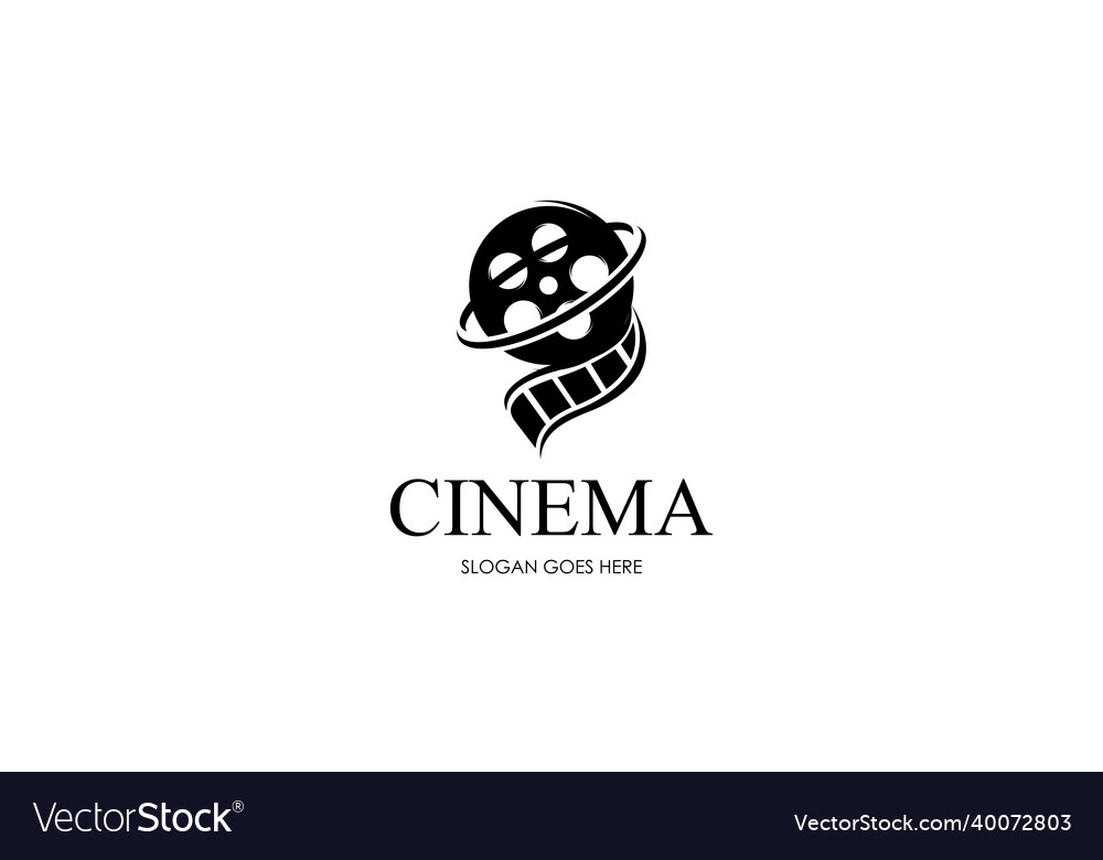 Abstract cinema logo template Royalty Free Vector Image