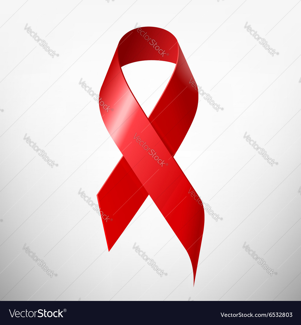 Aids awareness red ribbon Royalty Free Vector Image