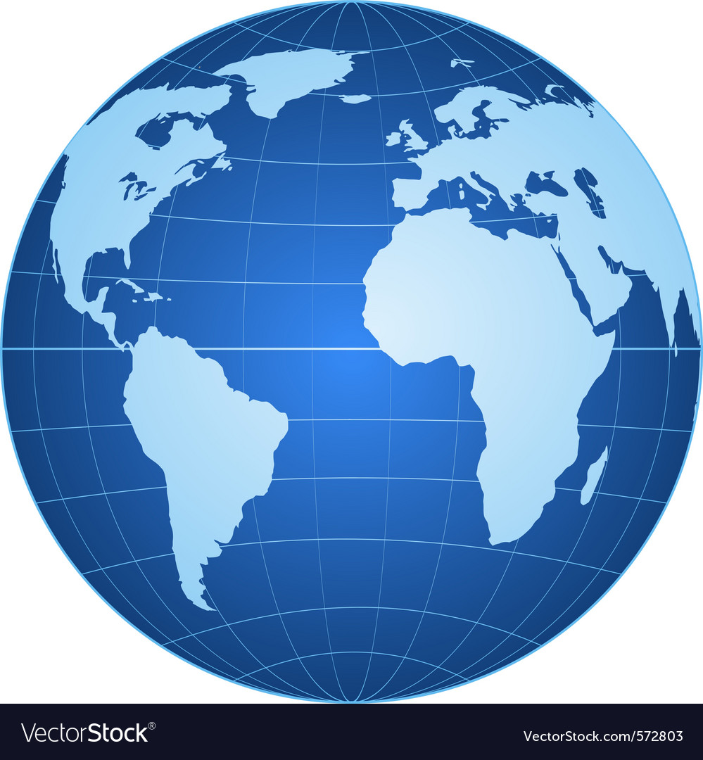 Blue globe Royalty Free Vector Image - VectorStock