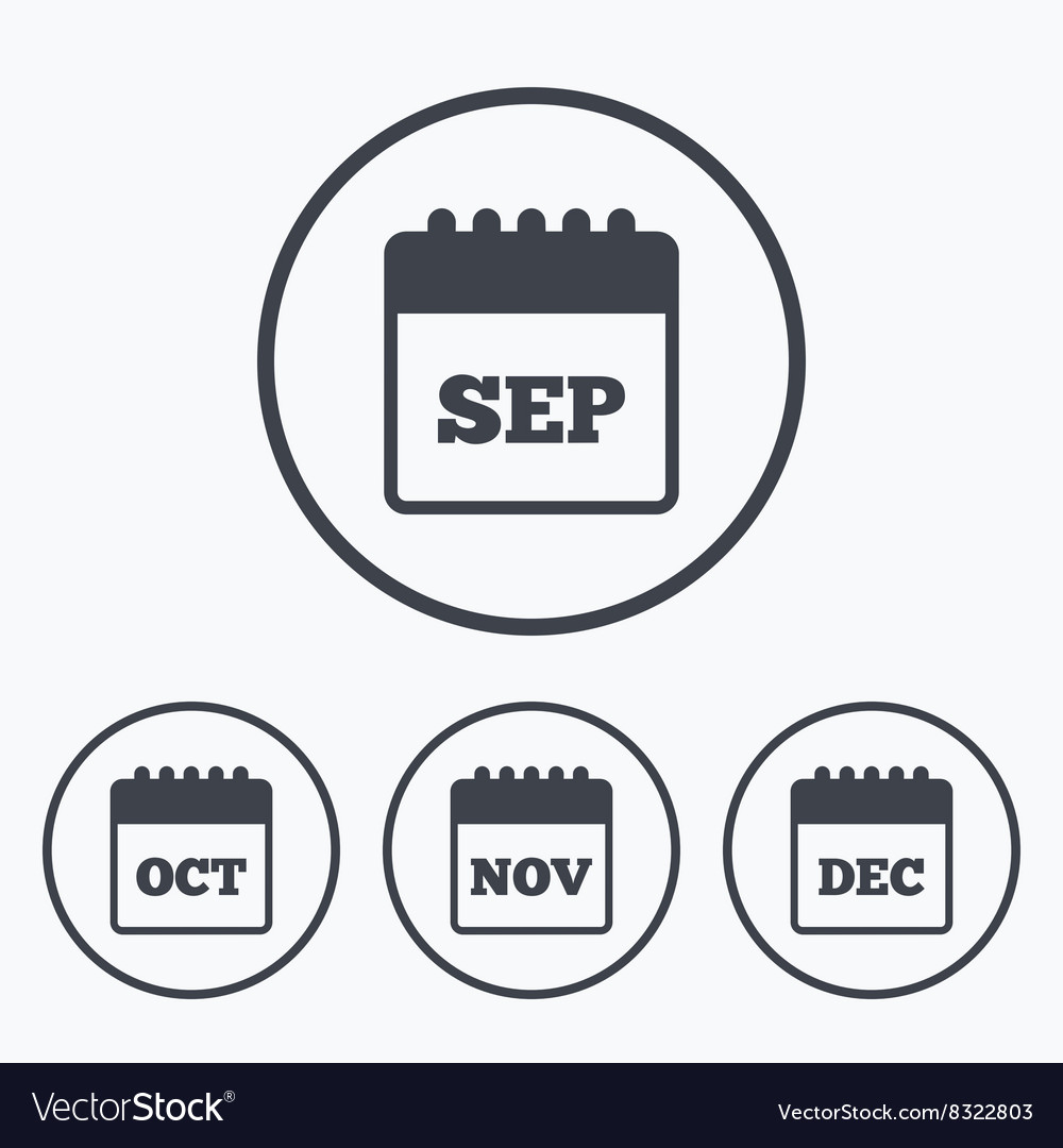 Calendar september november october december Vector Image