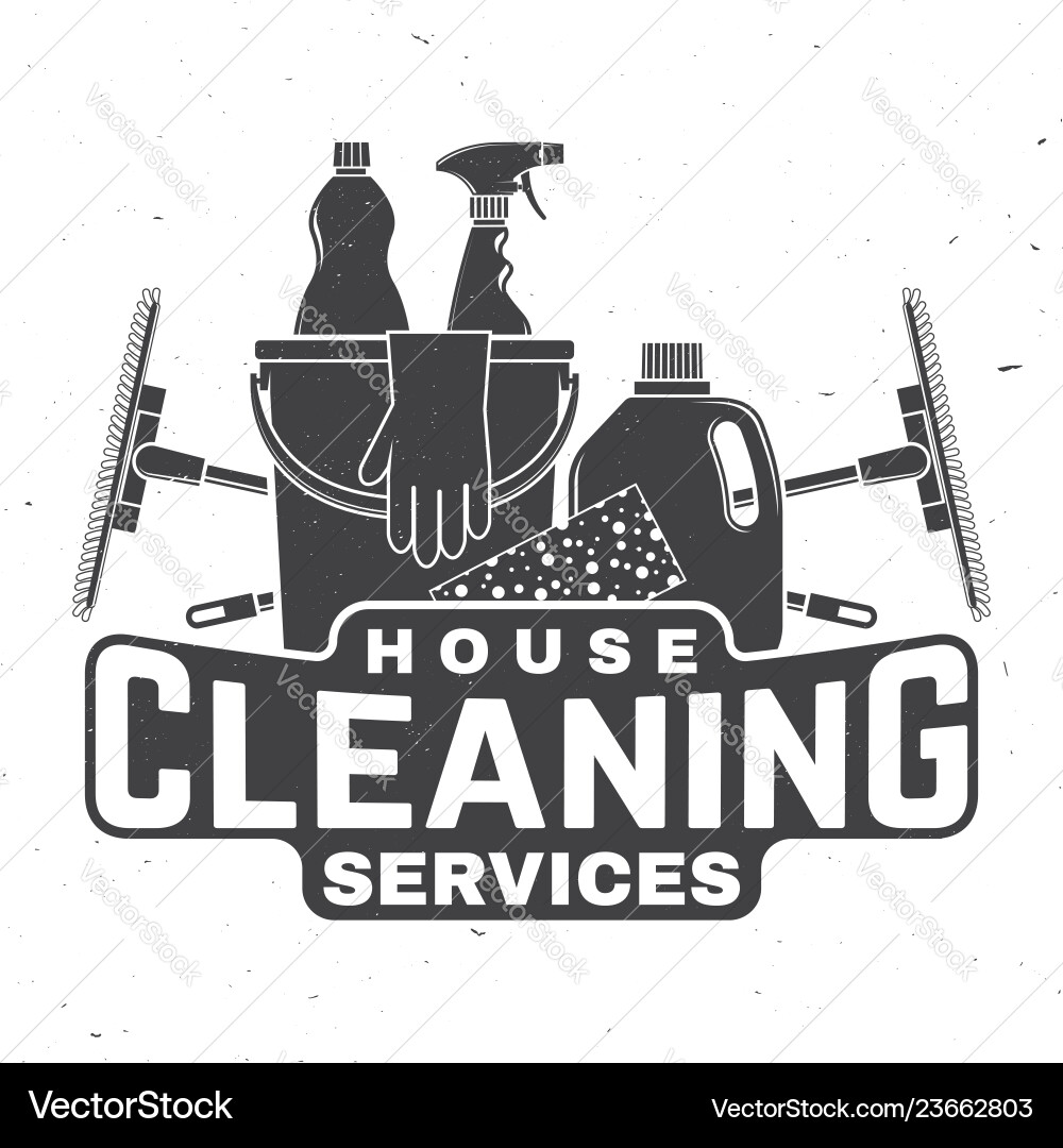 Cleaning company badge emblem Royalty Free Vector Image