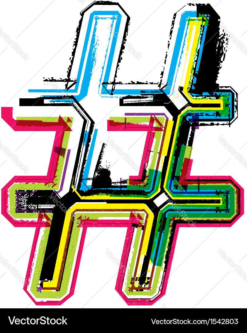 Colorful grunge symbol Royalty Free Vector Image