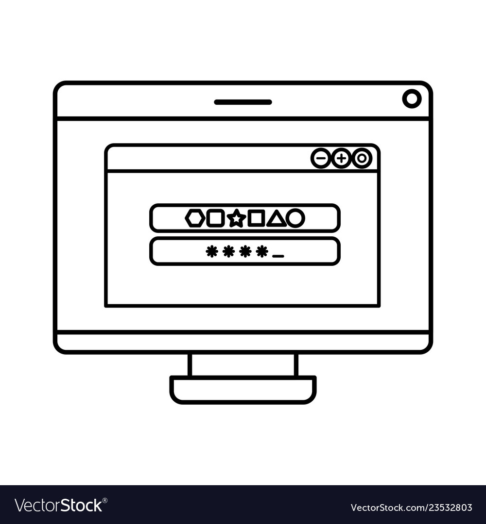 Computer screen with open window icon isolated Vector Image