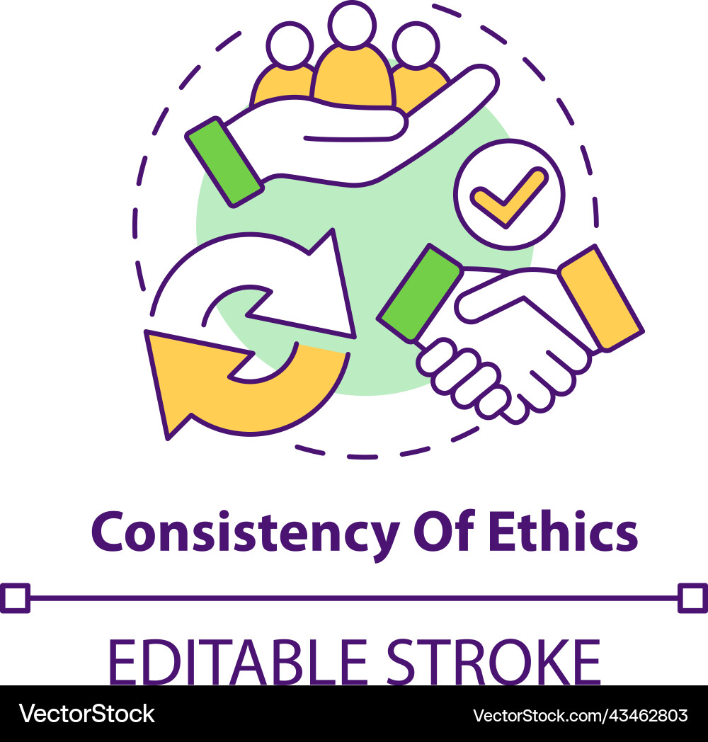 Consistency of ethics concept icon Royalty Free Vector Image