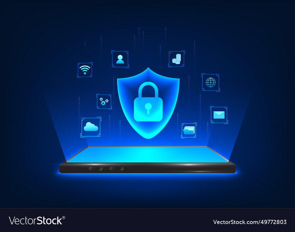Cyber security technology background data Vector Image