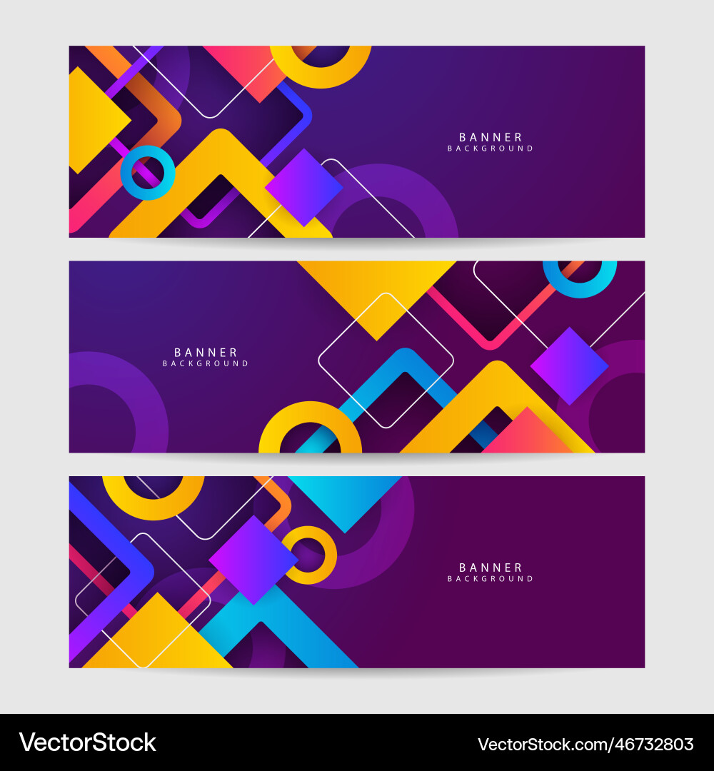 Dark colourful colorful abstract banner geometry Vector Image