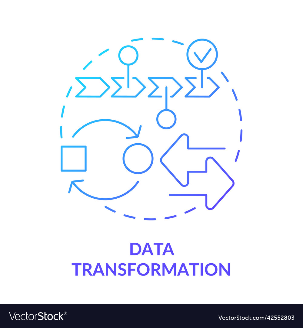 Data transformation blue gradient concept icon Vector Image