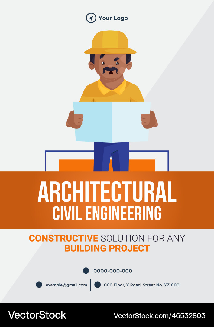 Flyer design of architectural civil engineering Vector Image