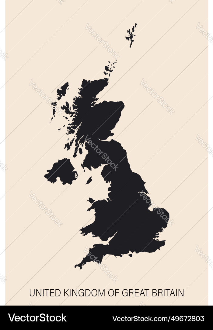 Highly detailed united kingdom map with borders Vector Image