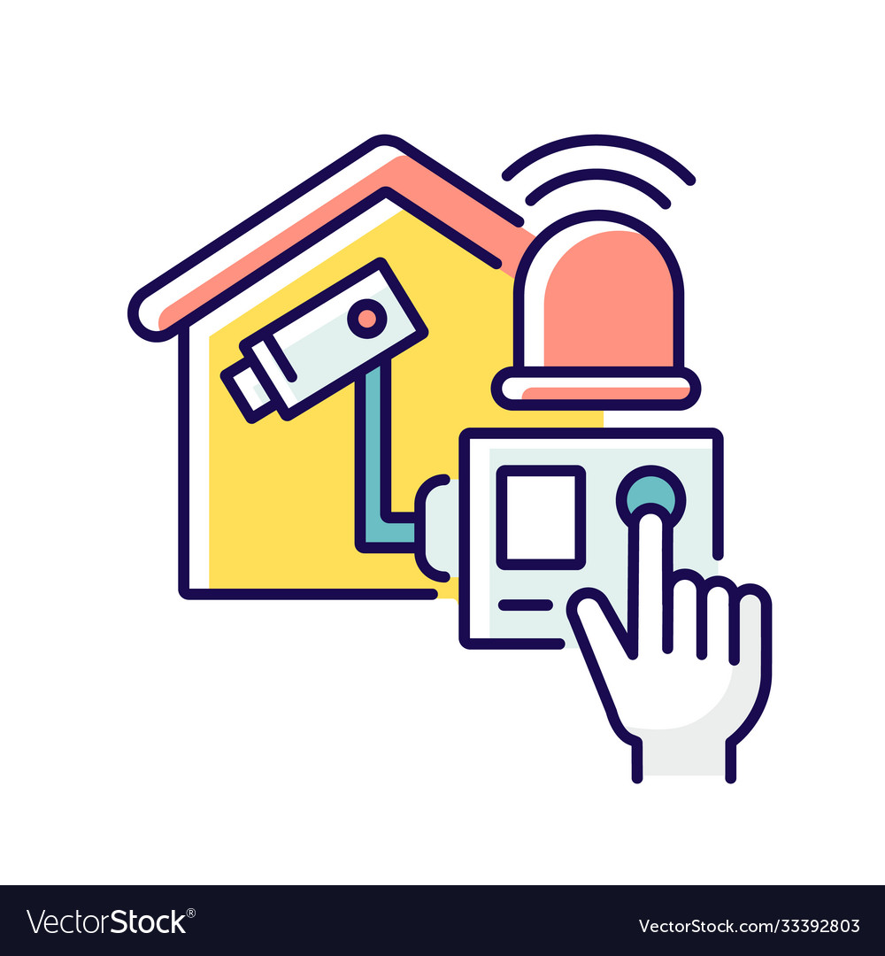 Home alarm system rgb color icon Royalty Free Vector Image Home alarm system rgb color icon Royalty Free Vector Image