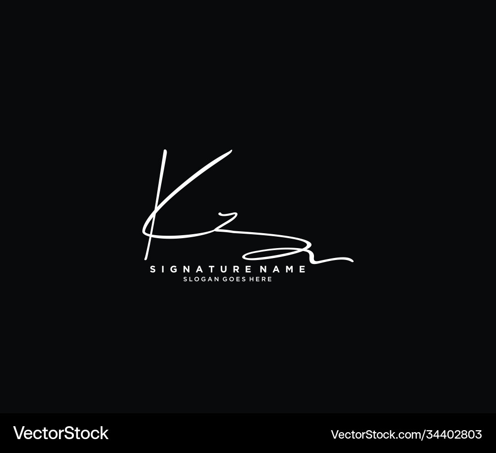 Letter kz signature logo template Royalty Free Vector Image