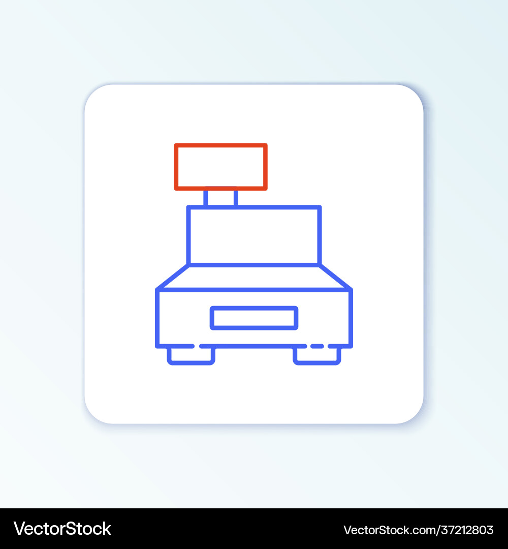 Line cash register machine with a check icon Vector Image