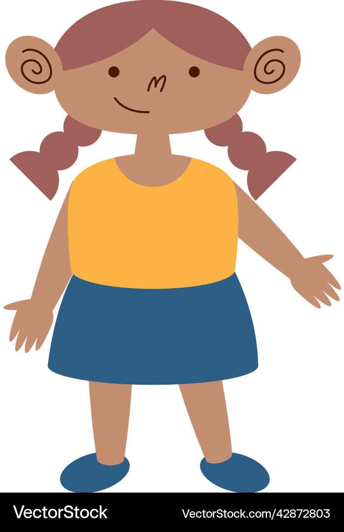 Little girl standing Royalty Free Vector Image