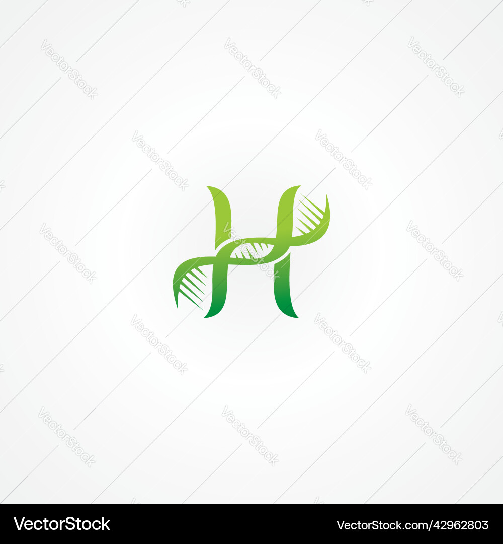 Logo design for text h with dna helix Royalty Free Vector