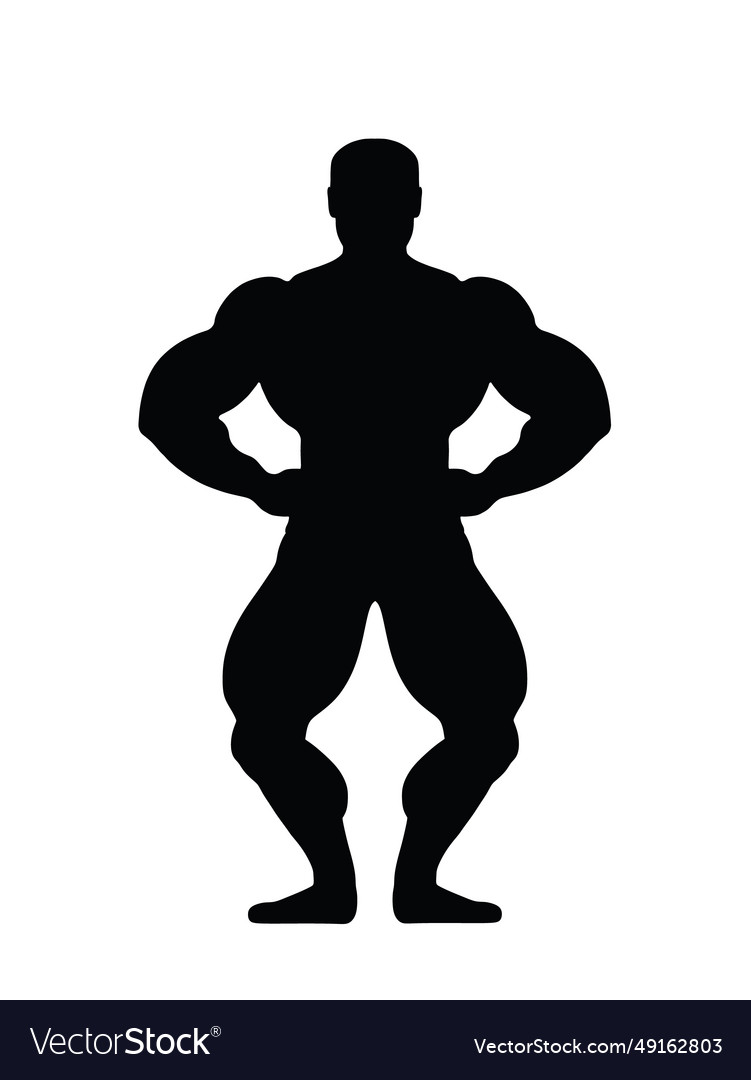 Muscular bodybuilder silhouette Royalty Free Vector Image