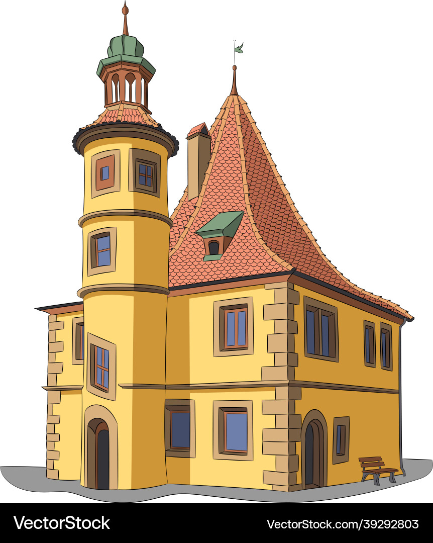 Old german catholic church with a bell Royalty Free Vector