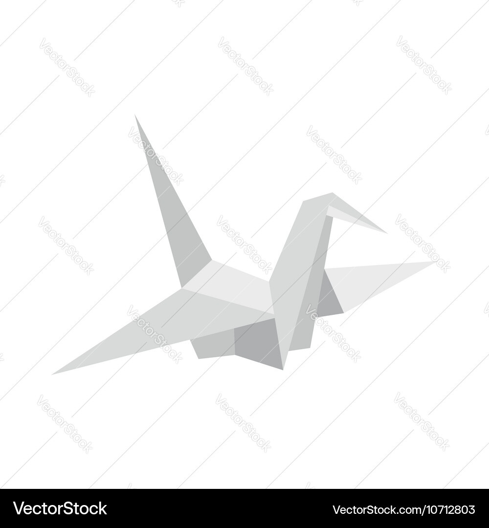 Paper dove icon flat style Royalty Free Vector Image