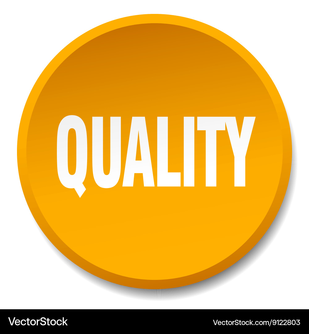 Quality orange round flat isolated push button Vector Image