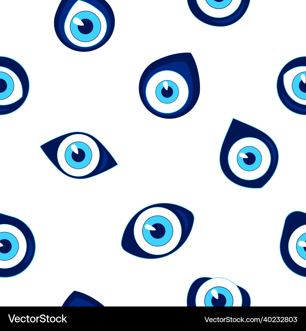 Seamless pattern with nazar amulet Royalty Free Vector Image