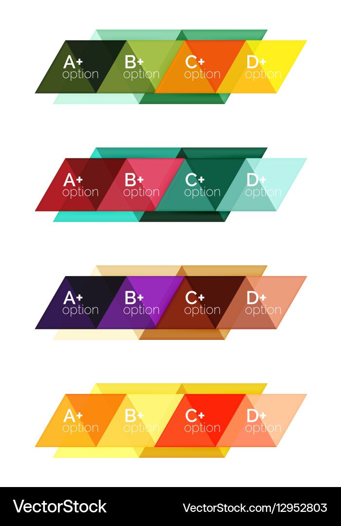 Set of triangle geometric infographic Royalty Free Vector