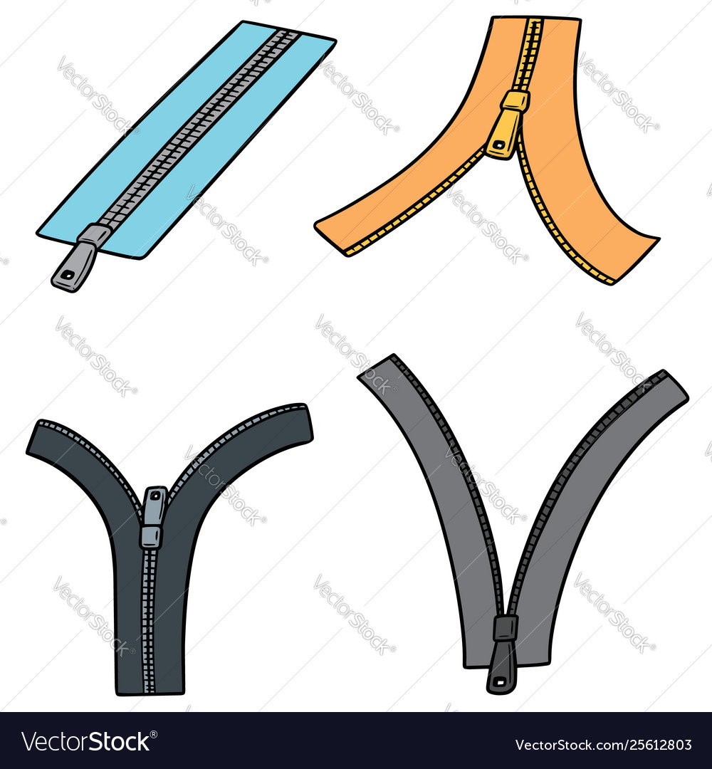Set zip Royalty Free Vector Image - VectorStock