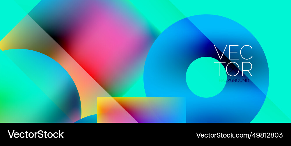 Squares and circles design fluid color gradients Vector Image