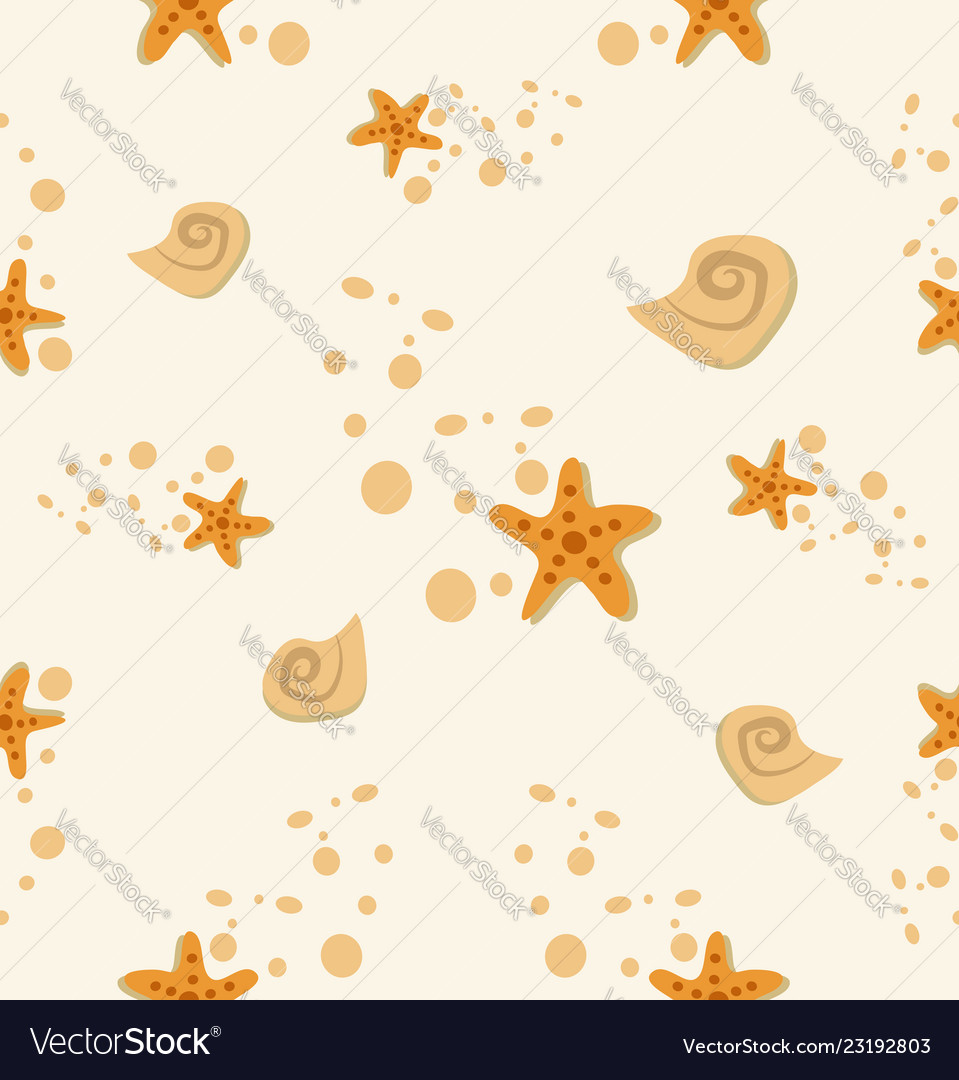 Starfish shell stone pattern Royalty Free Vector Image