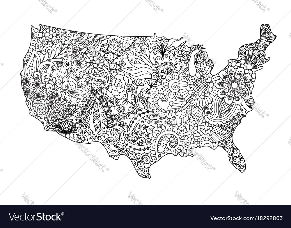 Usa map Royalty Free Vector Image - VectorStock