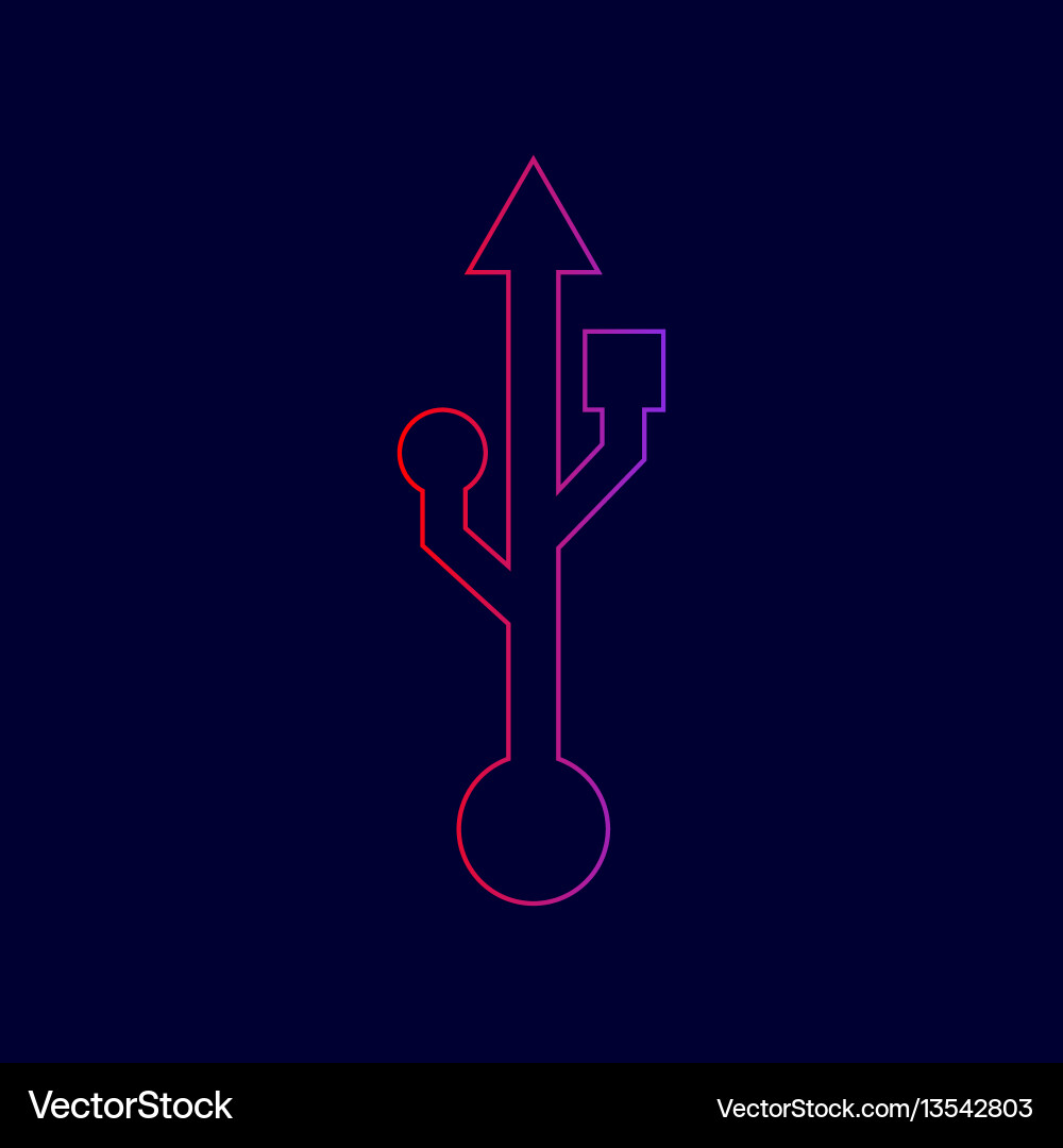 Usb sign line icon Royalty Free Vector Image - VectorStock