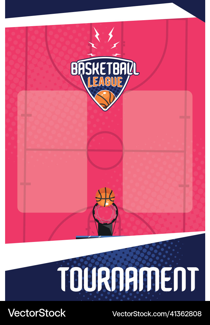 Basketball tournament lettering with shield Vector Image