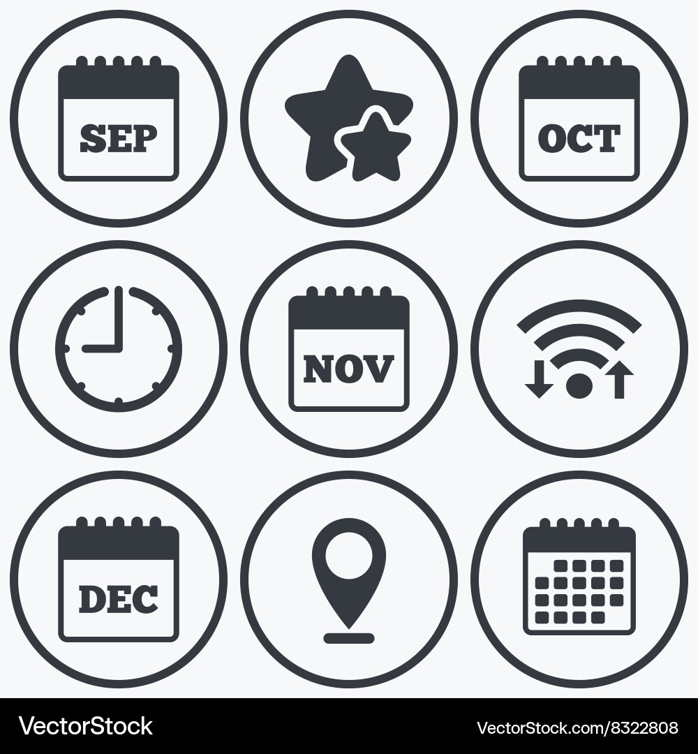 Calendar september november october december Vector Image