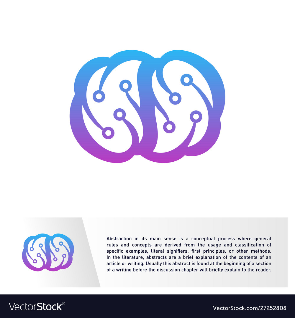 Connected brain logo template technology brain Vector Image