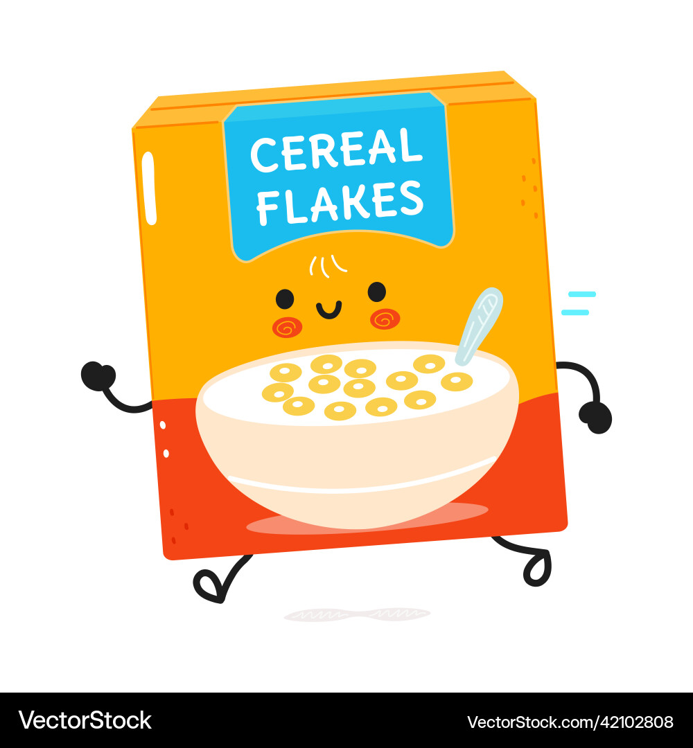 Cute funny running cereal flakes hand drawn Vector Image